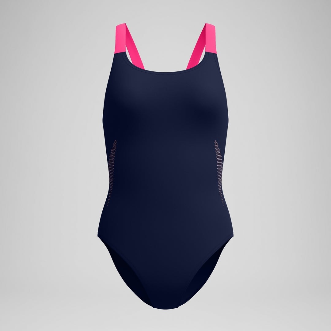 Speedo Women's Solid Boom Leaderback One Piece Swimsuit